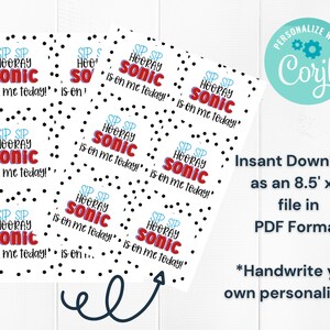 Sip Sip Hooray Sonic Drink Gift Tag Sticker, Business Marketing Tag ...