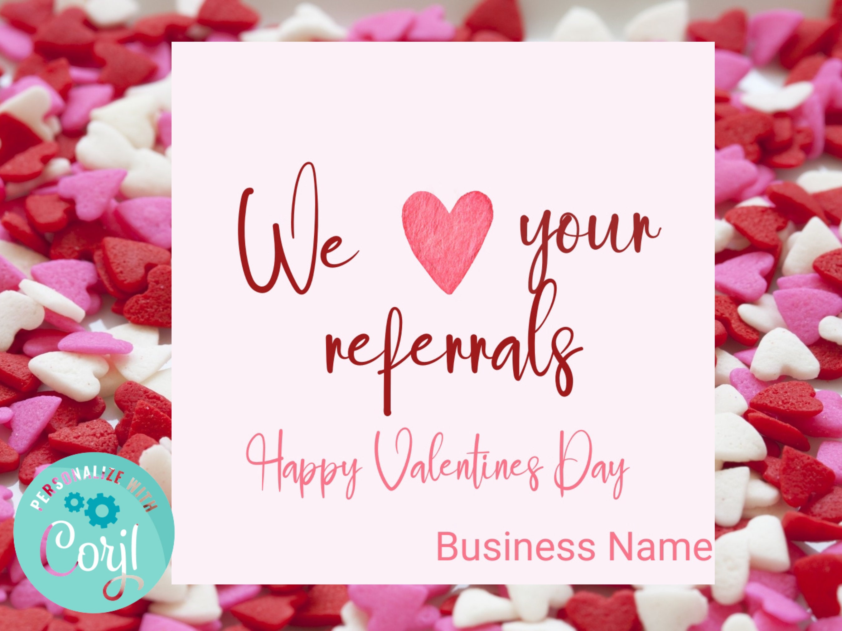 Valentine Business Referral Gift Tag, Business Marketing Favor Tag ...