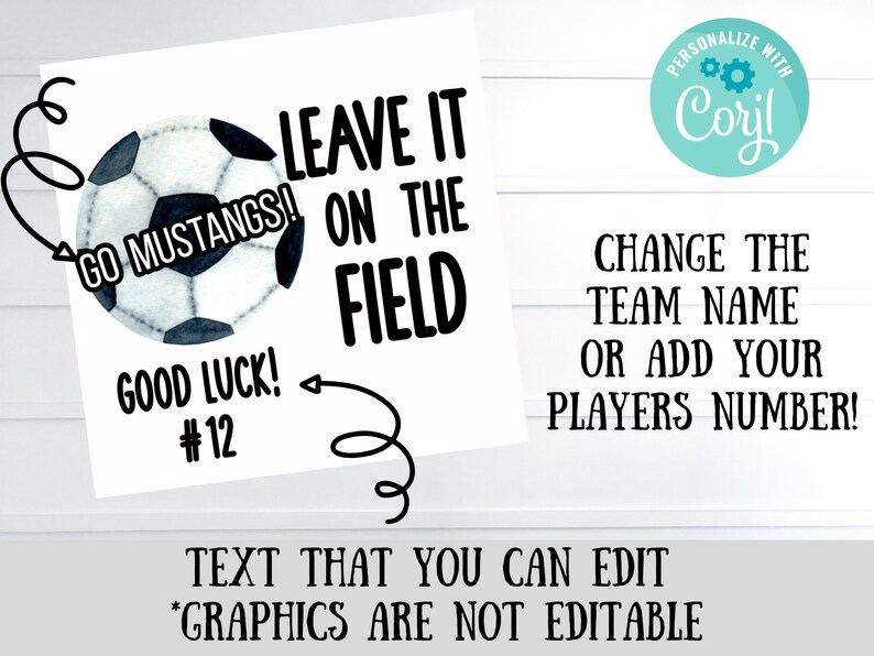 Editable- Soccer Good Luck Game Day Gift Tag, Sports Team Good Luck ...