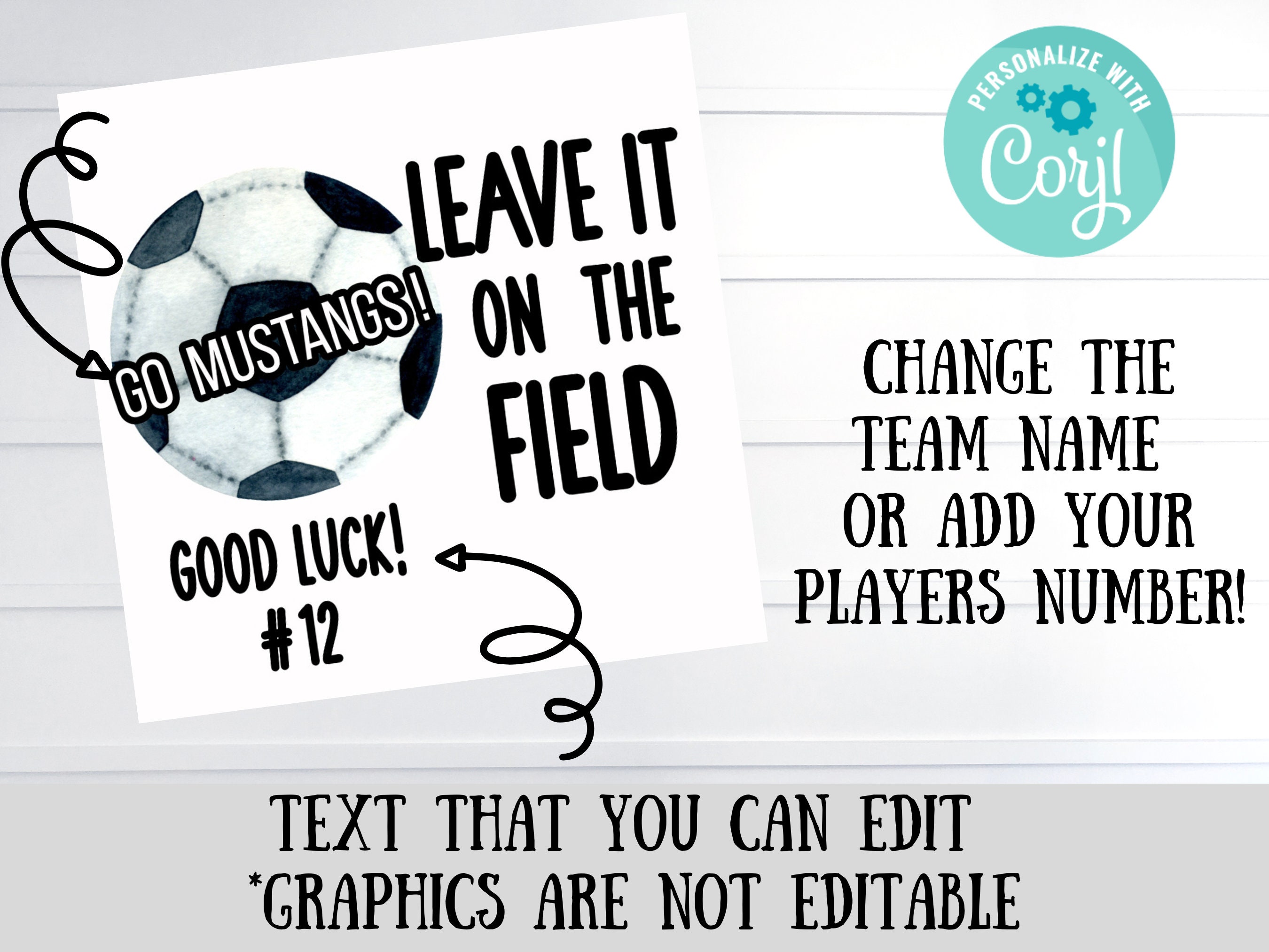 Editable- Soccer Good Luck Game Day Gift Tag, Sports Team Good Luck ...