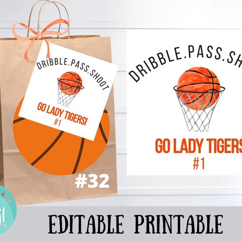 EDITABLE Basketball Good Luck Tags Printable Basketball Favor - Etsy