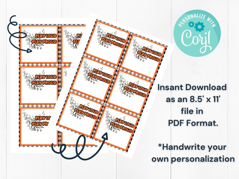 Editable- Marching Band Game Day Gift Tag, Marching Band Contest Gift ...