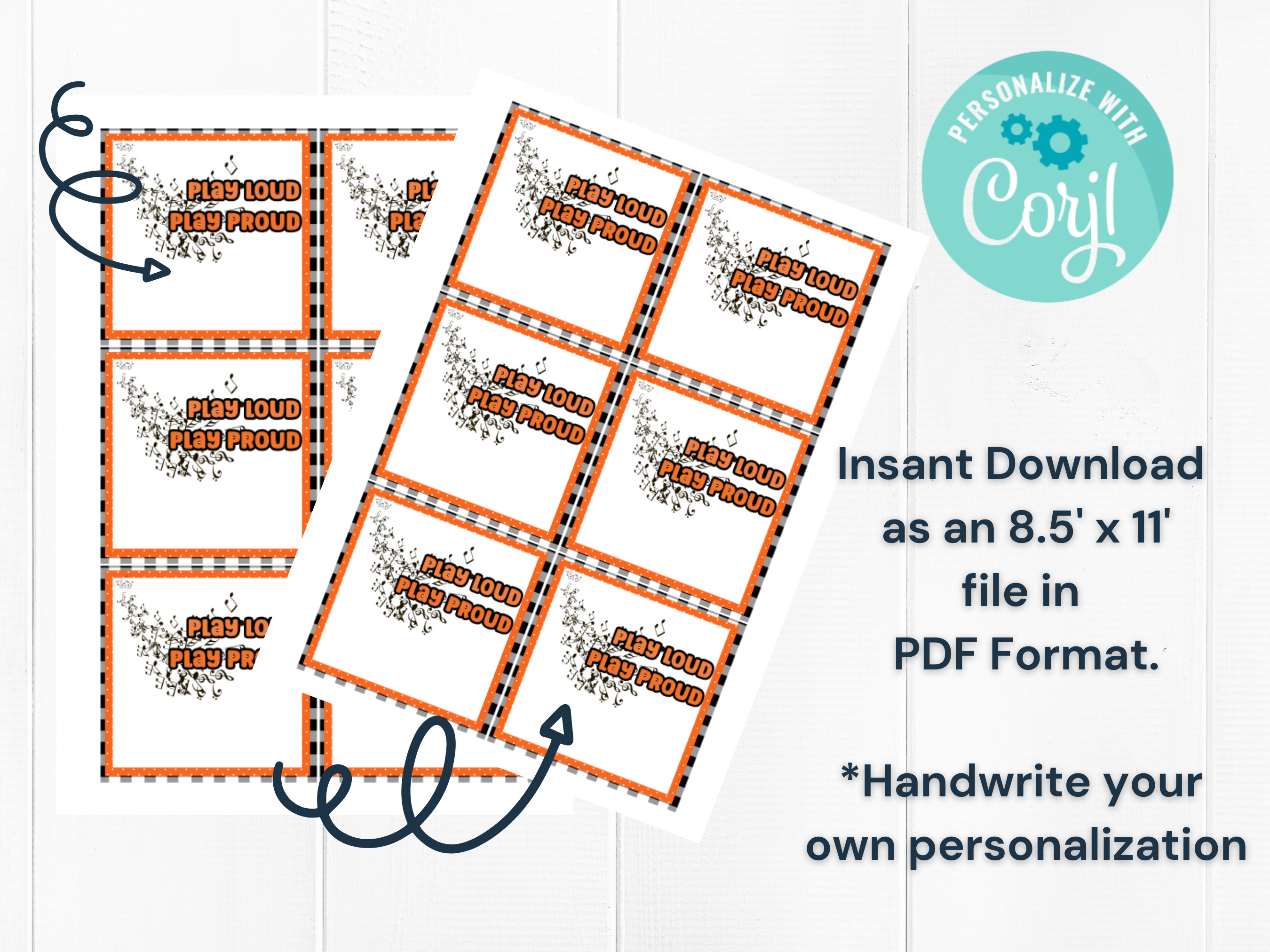 Editable- Marching Band Game Day Gift Tag, Marching Band Contest Gift ...