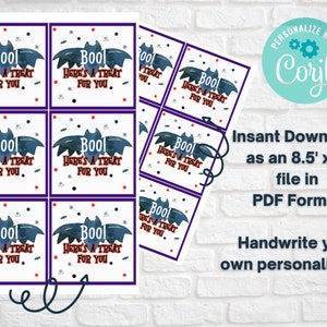 Editable Halloween Favor Tags Boo Gift Tags Costume Party Trick or ...