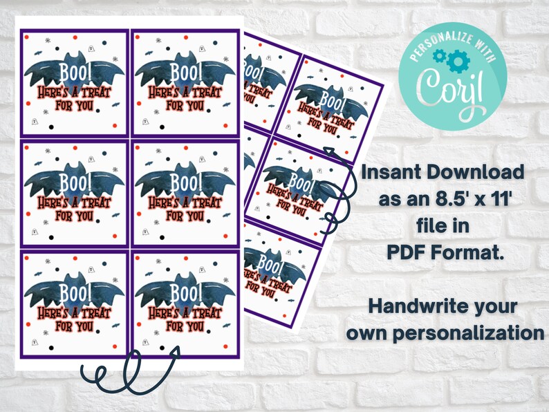 Editable Halloween Favor Tags Boo Gift Tags Costume Party - Etsy