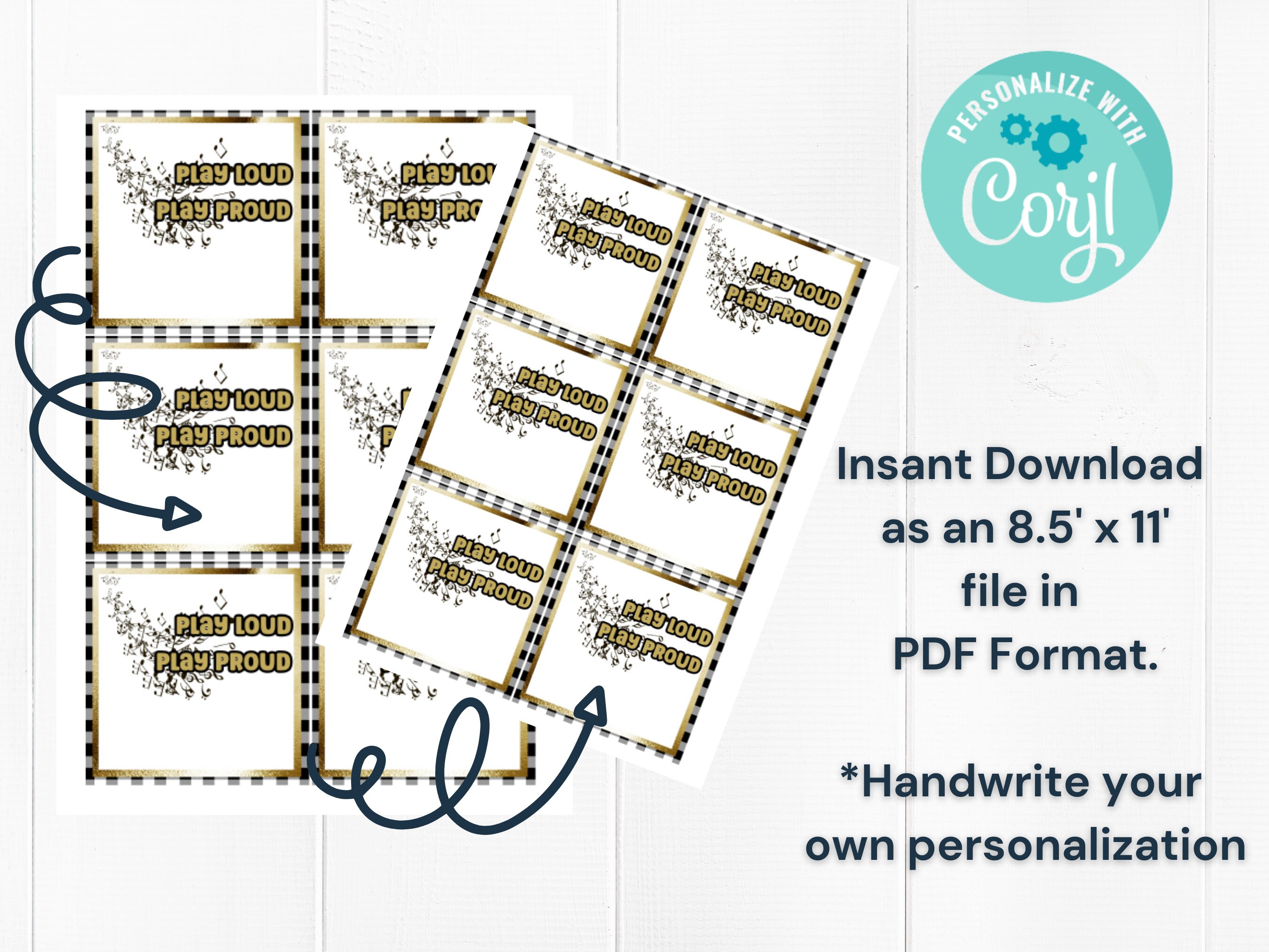 Editable High School Marching Band Gift Tag Game Day Snack - Etsy