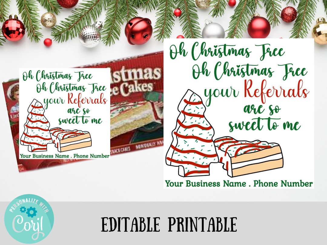 Editable Printable Little Debbie Christmas Tree Christmas Tree Gift Tag ...