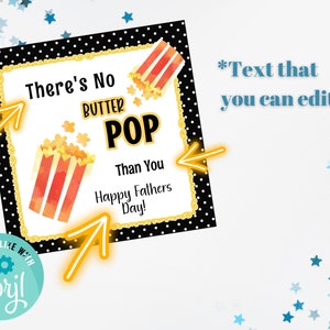 Printable-fathers Day POPCORN - Editable- Digital File - Etsy