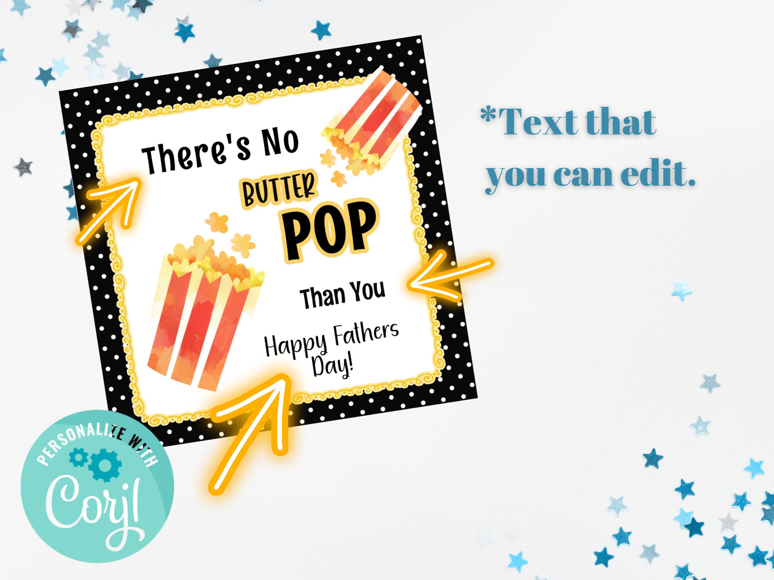 Printable-fathers Day POPCORN - Editable- Digital File - Etsy Canada