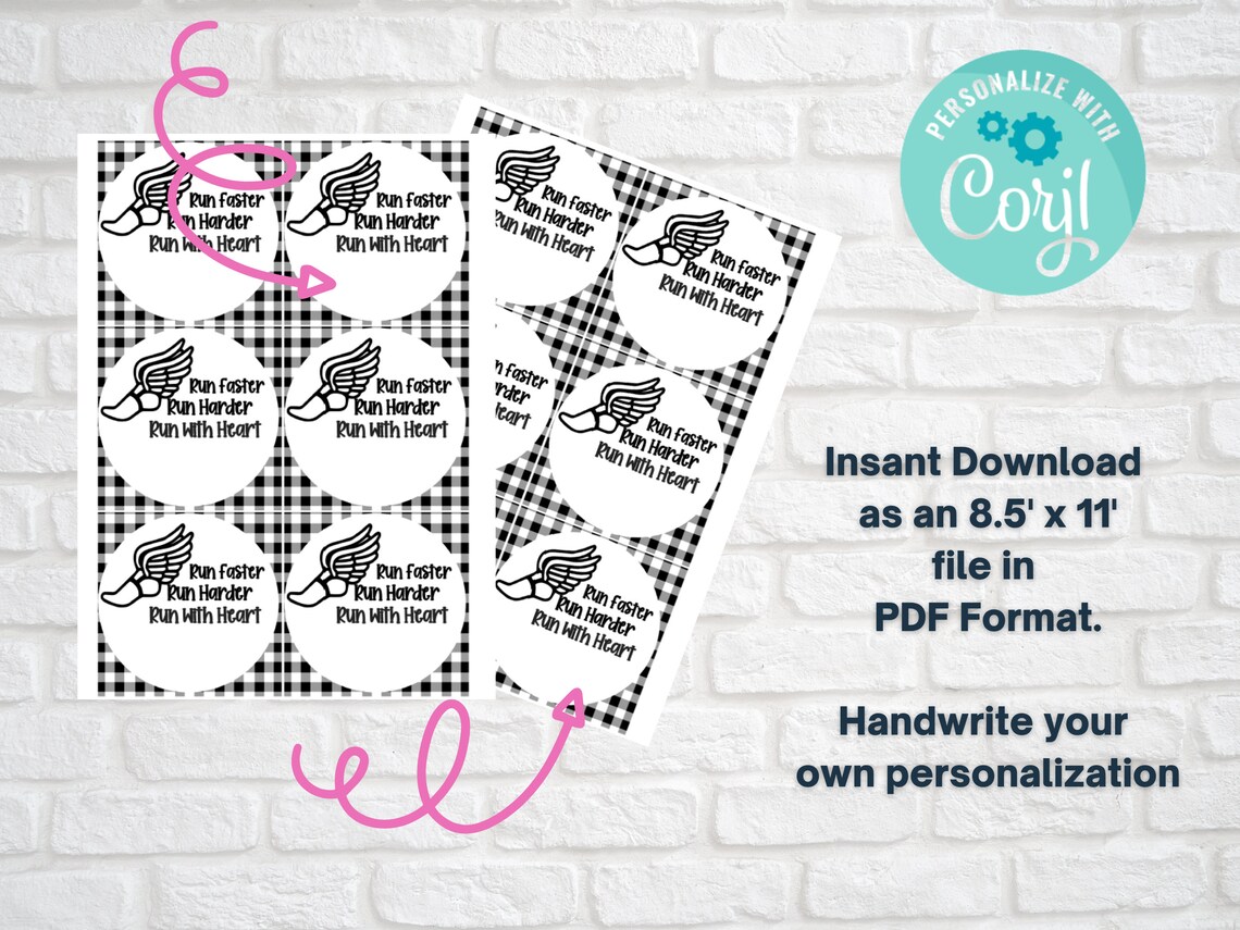Cross Country Team Gift Tags, Runner Favor Tags (digital Download) - Etsy