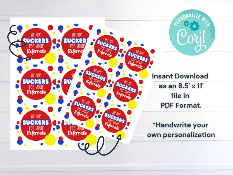 Editable- We Are Suckers for Your Referrals Blow Pop, Business ...