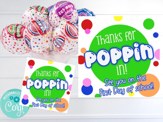 Back to School Lollipop Tag Rainbow PRINTABLE Thanks for - Etsy