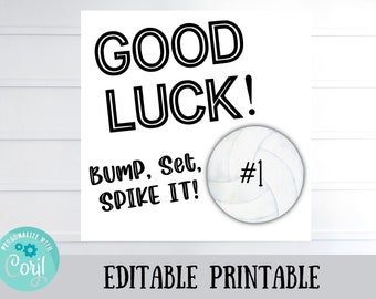 Editable- Soccer Good Luck Game Day Gift Tag, Sports Team Good Luck ...