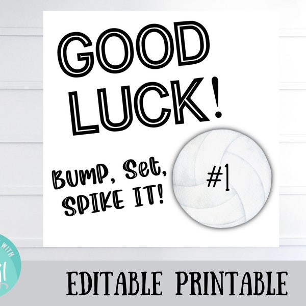 Volleyball Good Luck Cards - Etsy