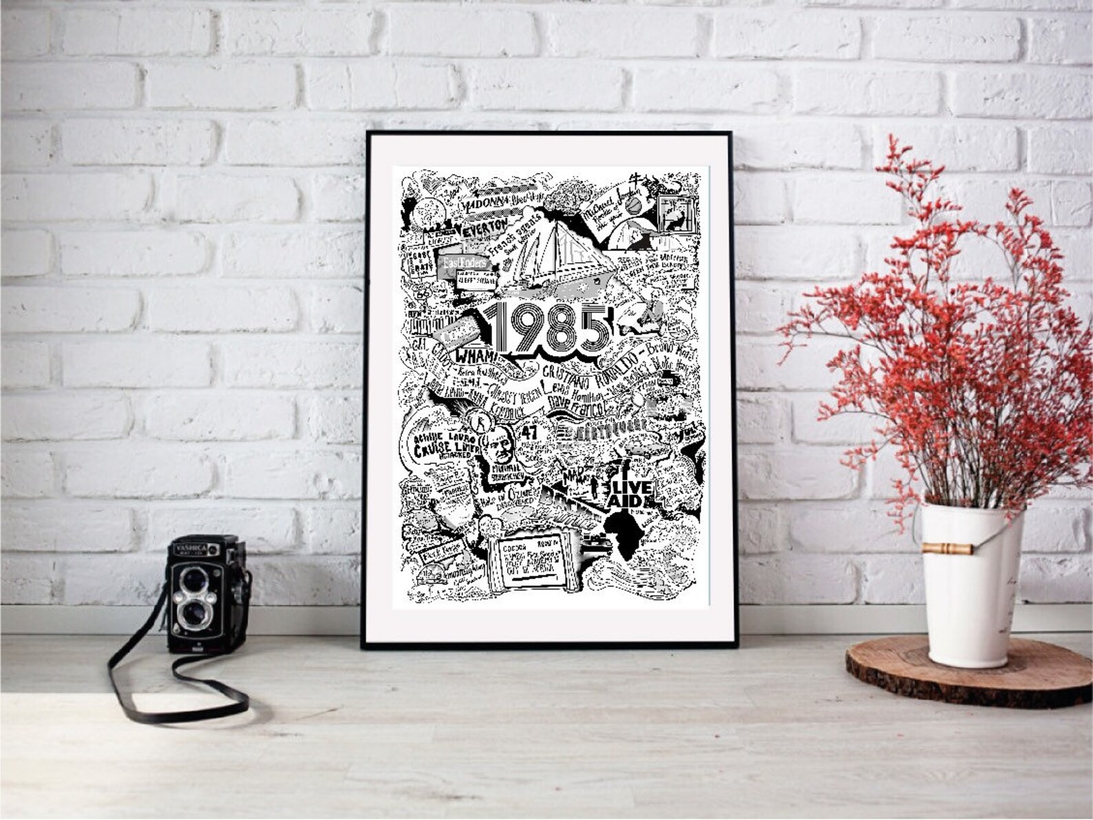 Born in 1985 Print - Hand Illustrated Vintage Artwork - Special ...