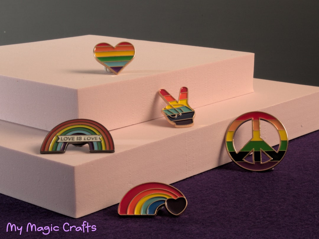 LGBTQ Gay Lesbian Pride Enamel Pins Badge Set Great for Jackets ...
