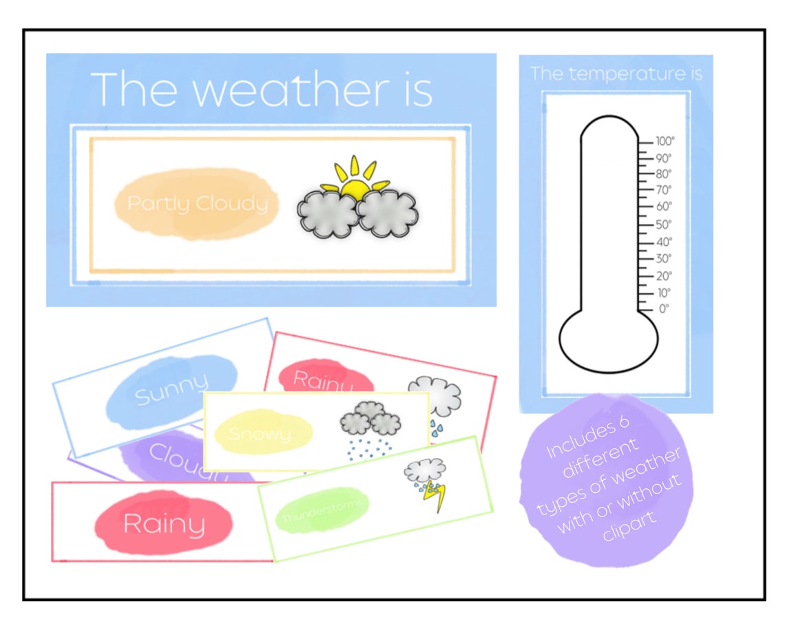 Watercolor Calendar Set for the Classroom - Etsy