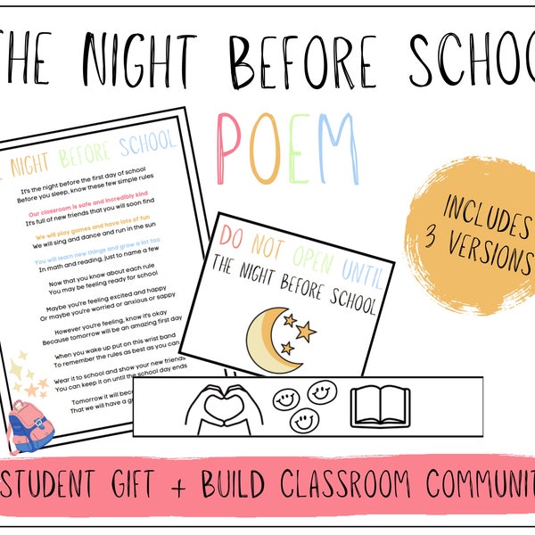 Night Before Poem - Etsy