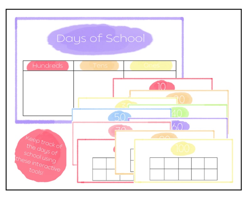 Watercolor Calendar Set for the Classroom - Etsy