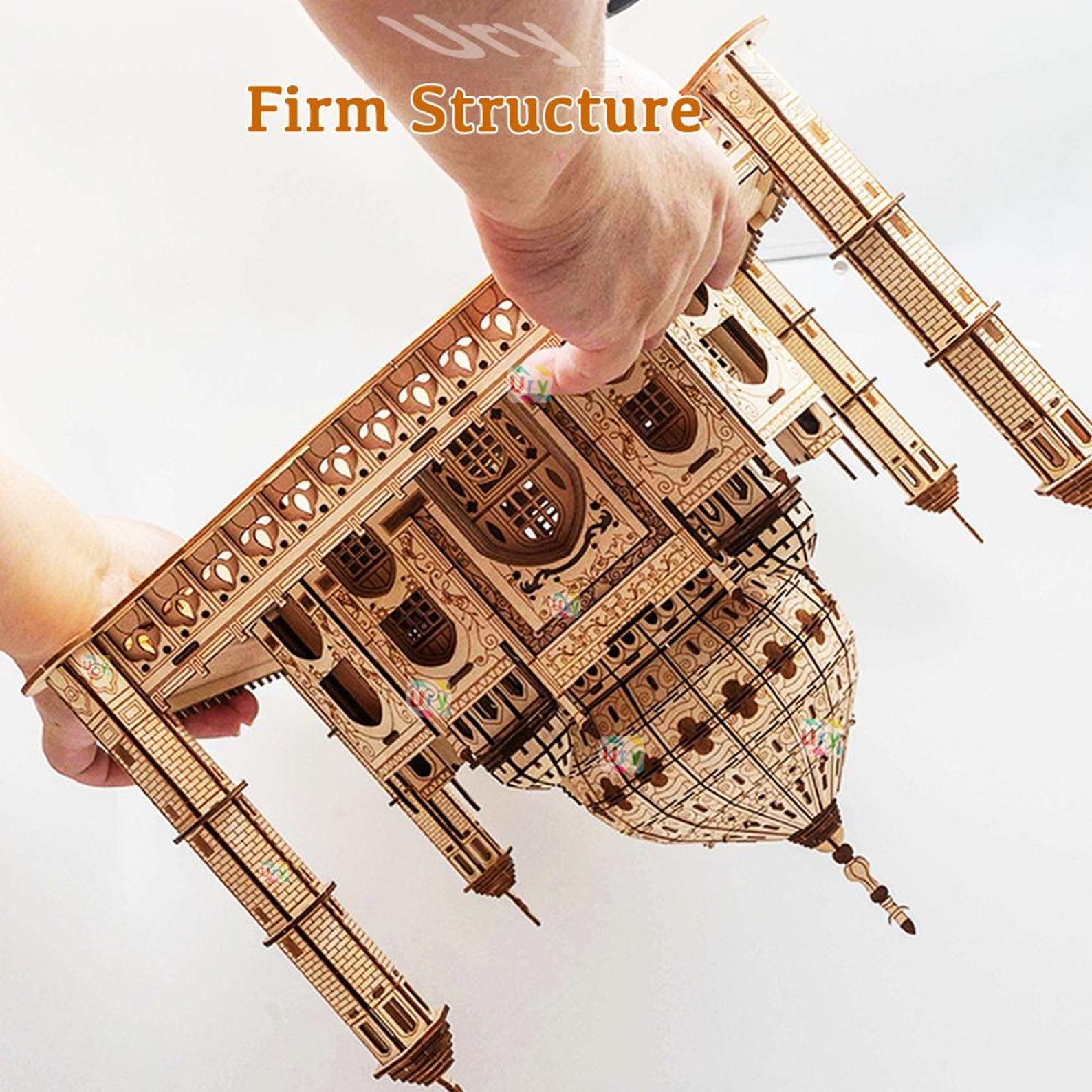 3D Wooden Puzzle House Royal Castle/taj Mahal DIY Model Kit With Lights ...