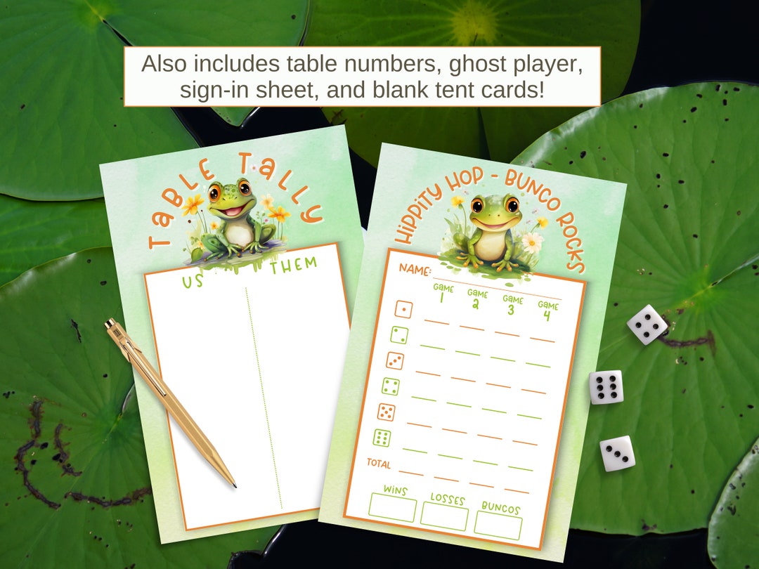 Printable Leap Year Frog Bunco Set With Score Sheets, Tally Sheets ...