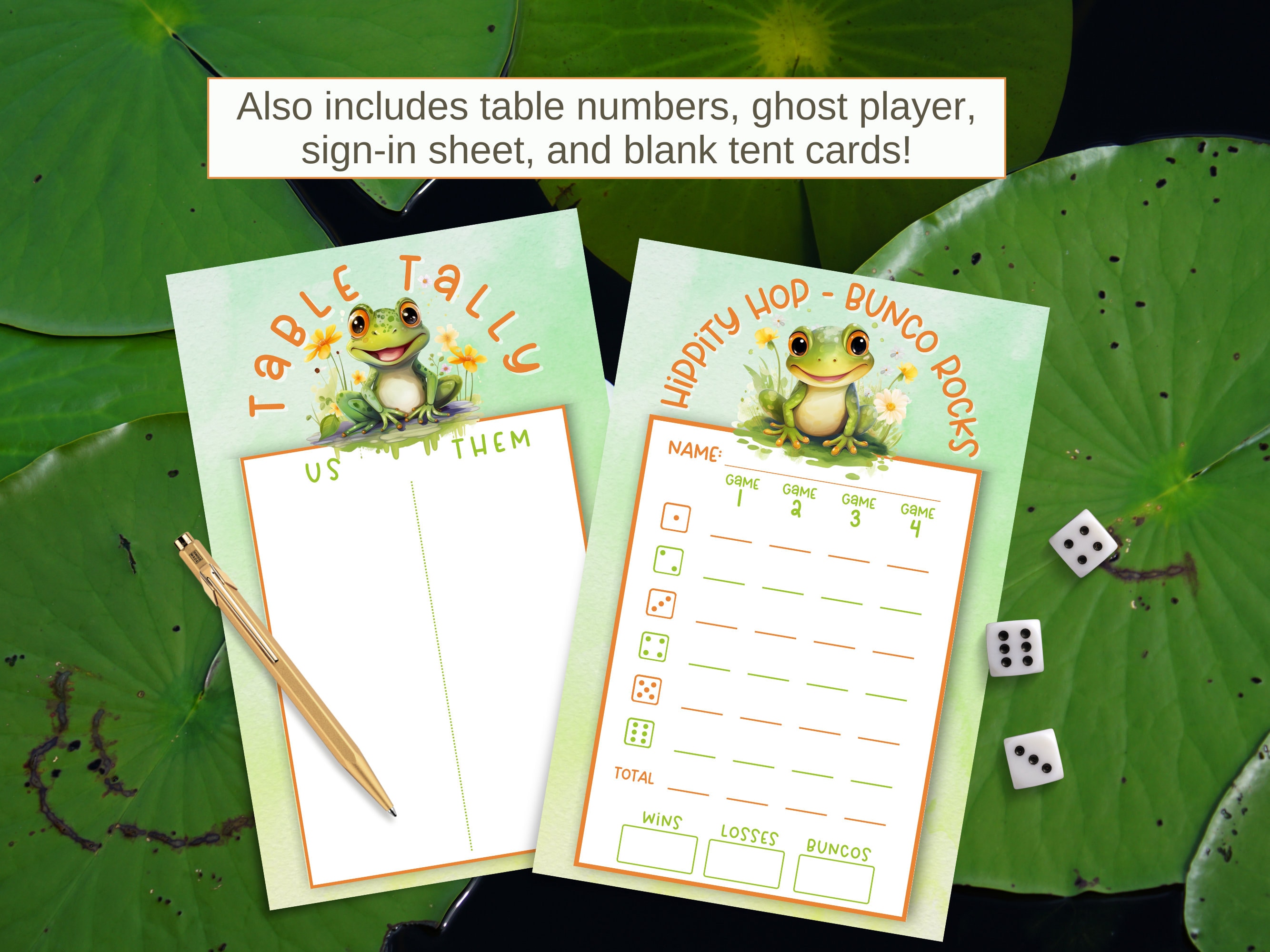 Printable Leap Year Frog Bunco Set With Score Sheets, Tally Sheets ...