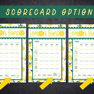 Printable Lemon Bunco Set With Scorecards Tally Sheets Table - Etsy
