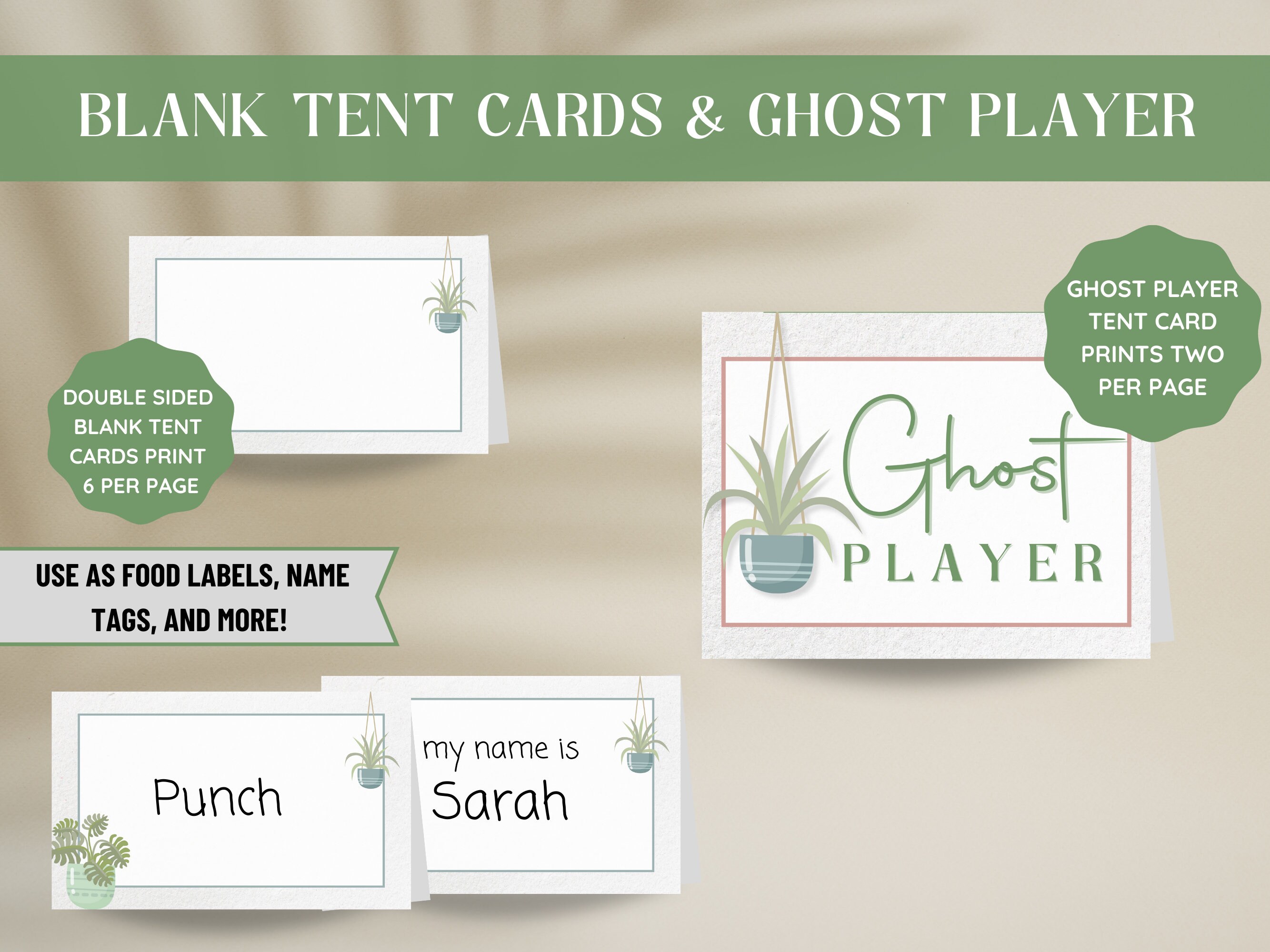Digital Download Plant Lady Themed Bunco Scorecard Set Score Sheets ...