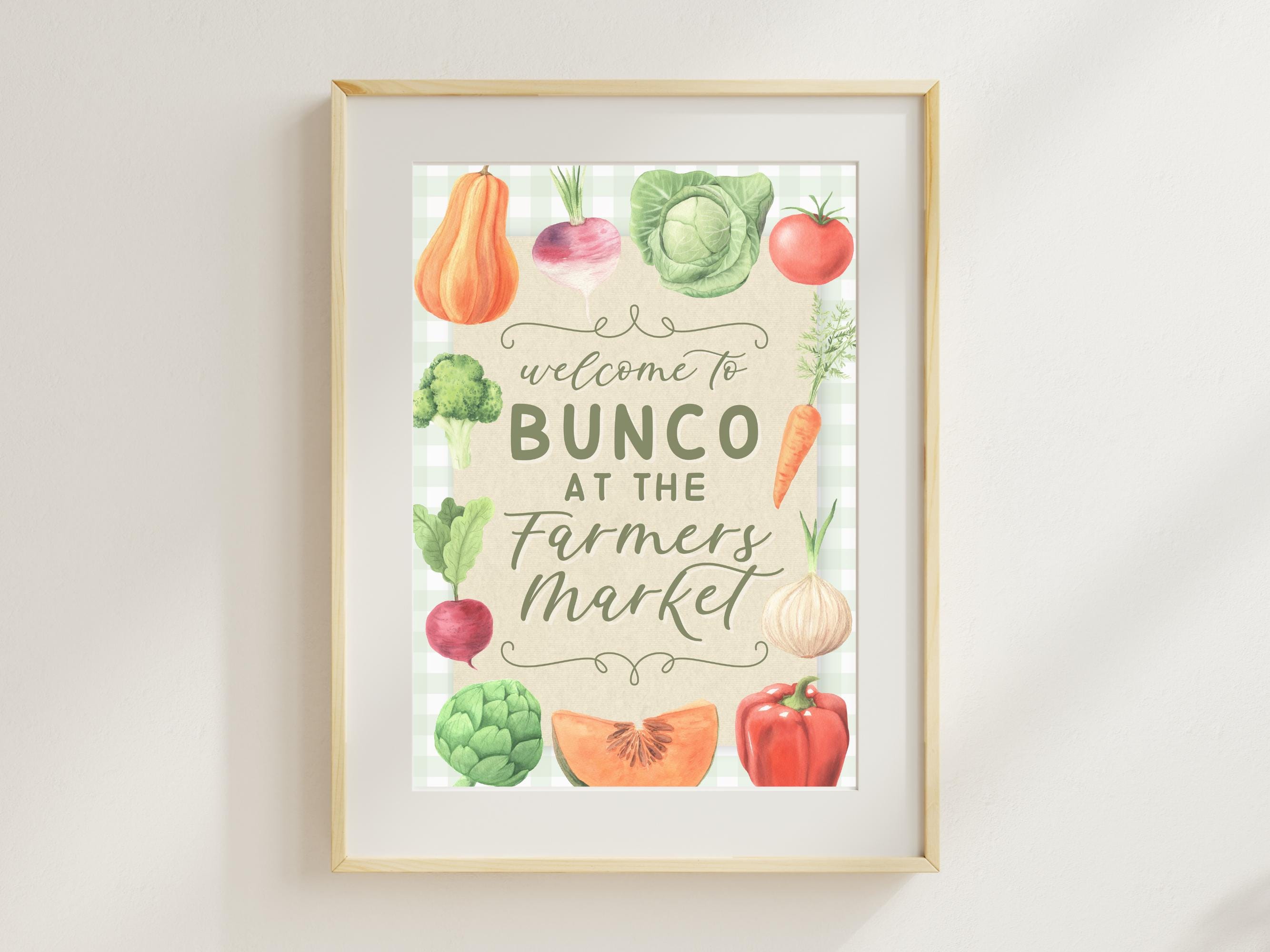 Welcome to Bunco at the Farmers Market Sign - Digital Download Poster ...