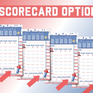Digital Download 4th of July Themed Bunco Scorecard Set - Score Sheets ...