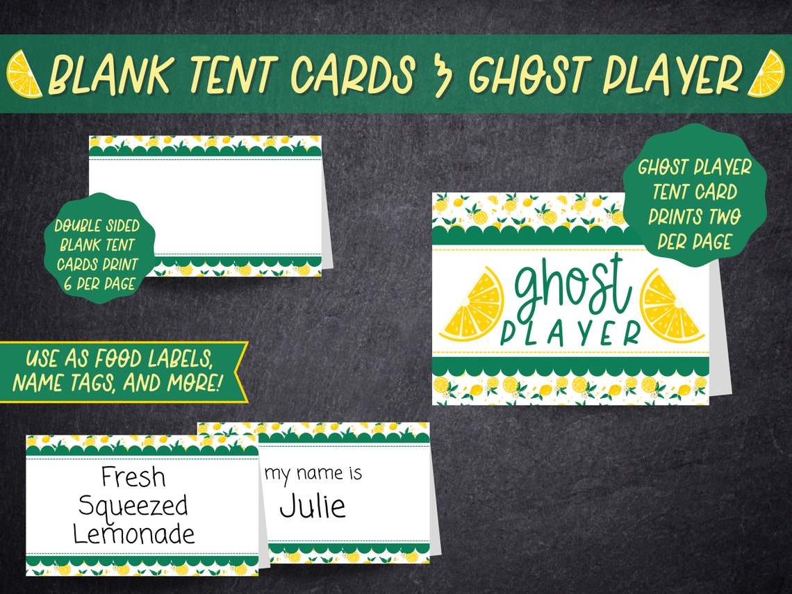 Printable Lemon Bunco Set With Scorecards, Tally Sheets, Table Numbers ...