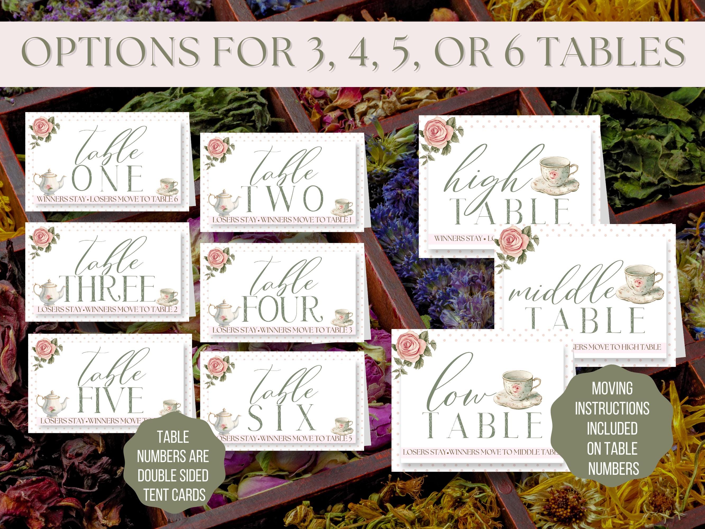 Printable Tea Party Bunco Set With Scorecards, Tally Sheets, Table ...