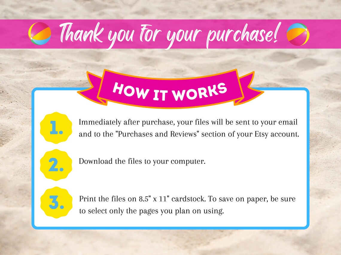 Printable Beach Bash Bunco Set With Scorecards, Tally Sheets, Table ...