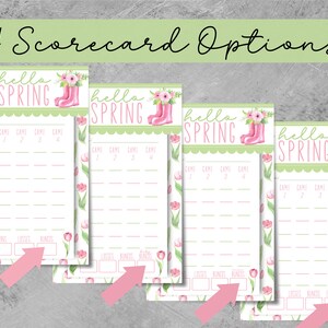 Printable Spring Flowers Bunco Set With Scorecards, Tally Sheets, Table ...