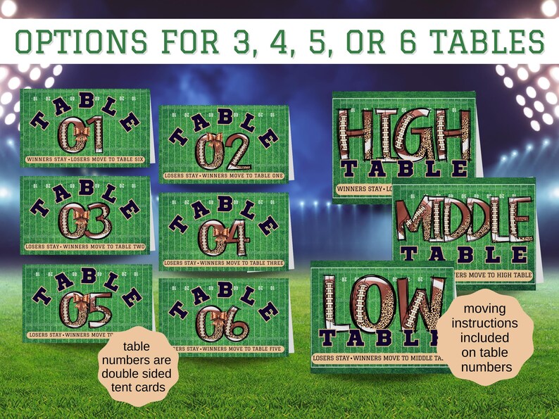 Printable Coquette Cheetah Football Bunco Set With Scorecards, Tally ...