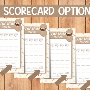 Printable Bow Wow Bunco for Dog Lovers Set With Score Sheets, Tally ...