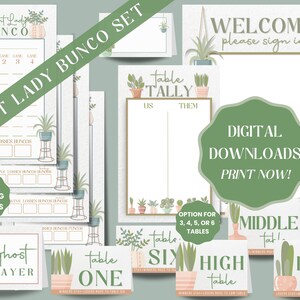 Digital Download Plant Lady Themed Bunco Scorecard Set Score Sheets ...