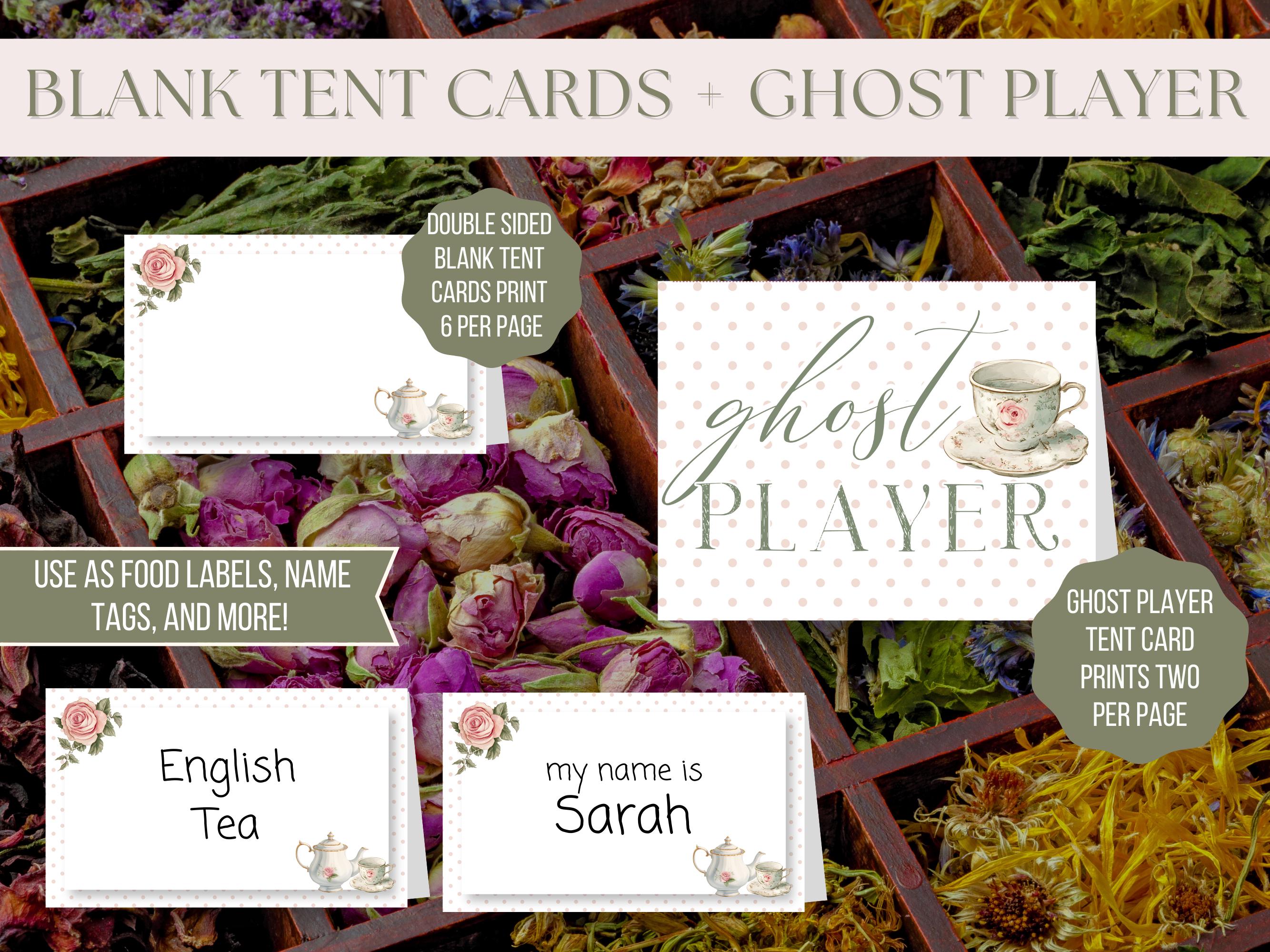 Printable Tea Party Bunco Set With Scorecards, Tally Sheets, Table ...