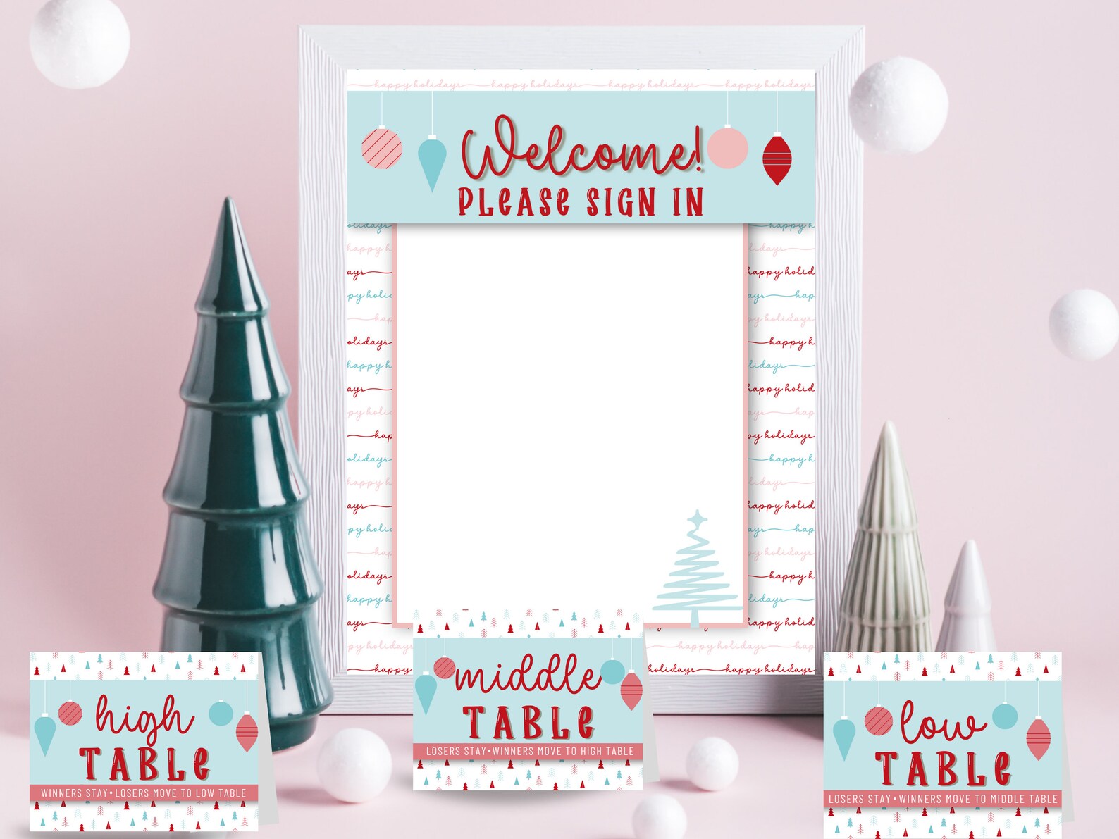 Printable Christmas Bunco Set With Scorecards, Tally Sheets, Table ...