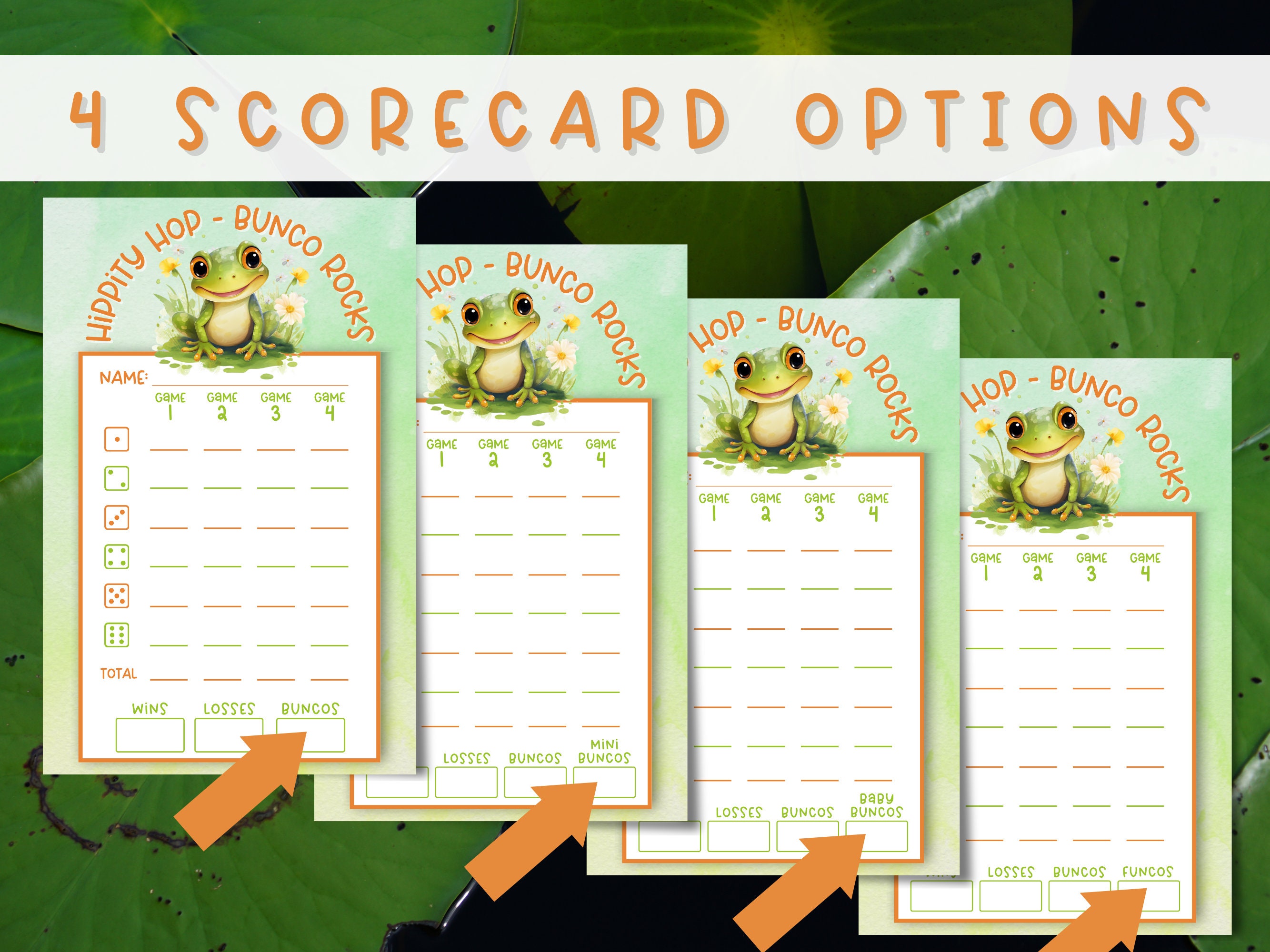 Printable Leap Year Frog Bunco Set With Score Sheets, Tally Sheets ...