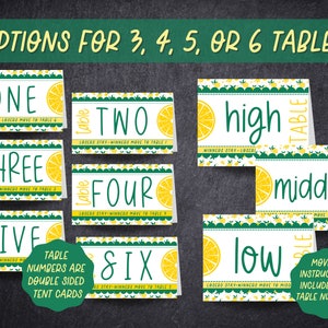 Printable Lemon Bunco Set With Scorecards, Tally Sheets, Table Numbers ...