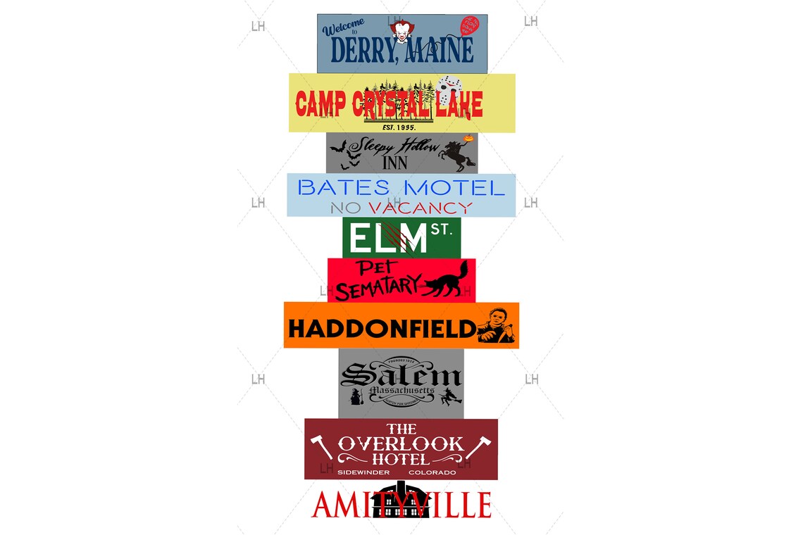 Printable Horror Halloween Movie Sign | PNG, JPEG, PDF - Etsy