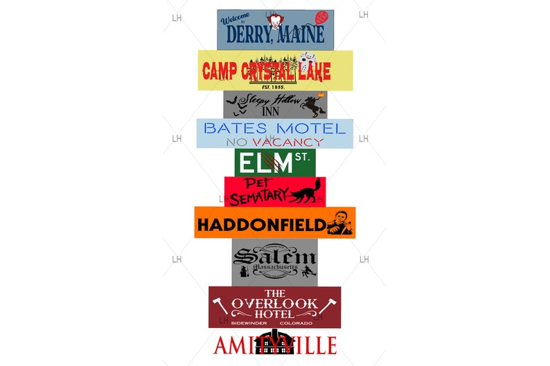 Printable Horror Halloween Movie Sign | PNG, JPEG, PDF - Etsy