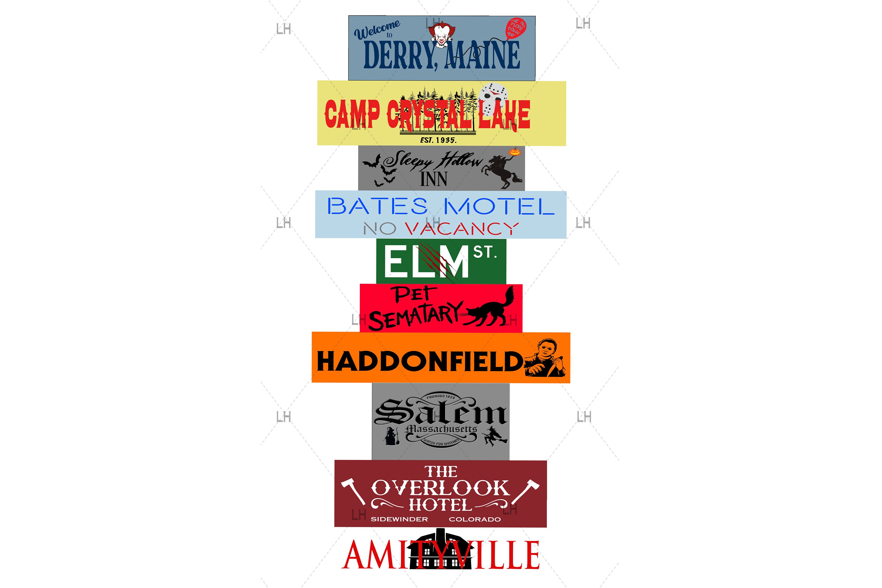 Printable Horror Halloween Movie Sign | PNG, JPEG, PDF - Etsy