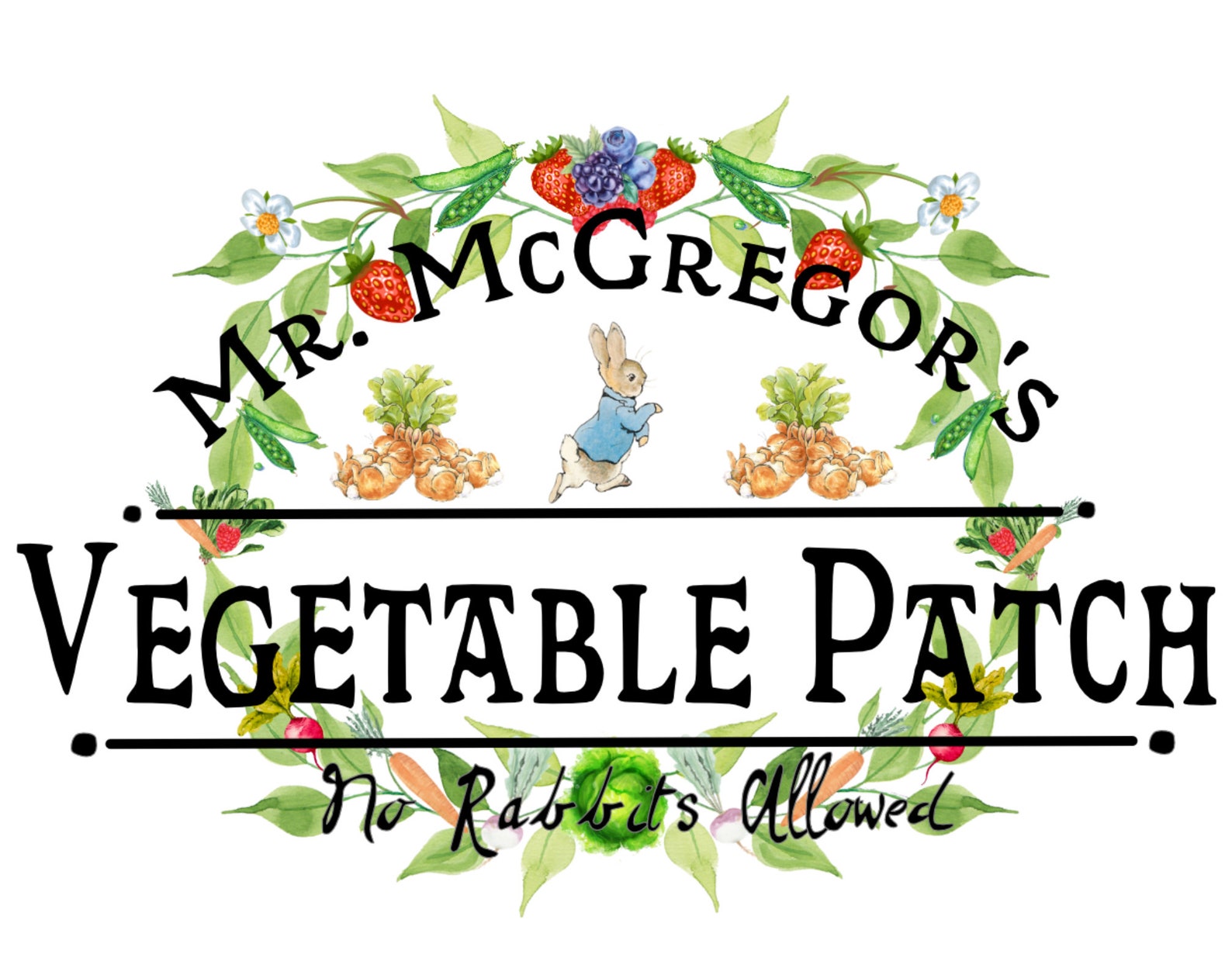 Mr. Mcgregor's Vegetable Patch Sign PNG - Etsy