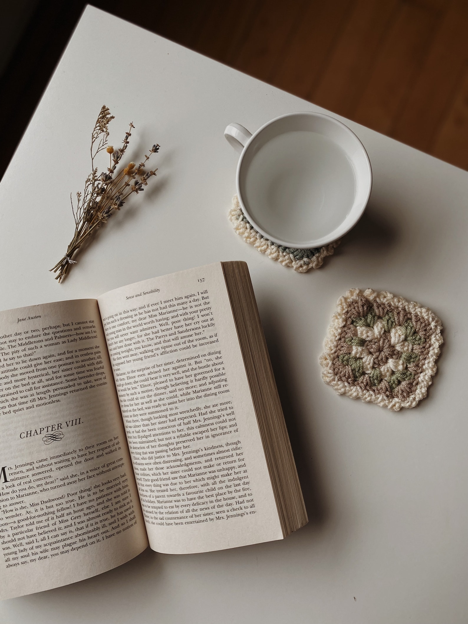 Set of Handmade Neutral Colored Ruffle Granny Square Crochet Coasters ...