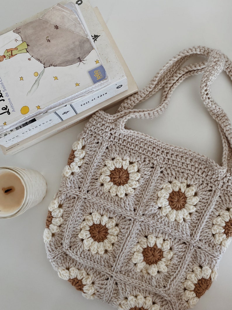 Handmade Neutral Crochet Daisy Bag Purse - Etsy