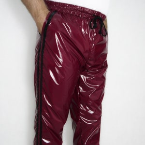 Glossy Nylon LACK PVC Wetlook Shiny Nylon Pants Rain Pants Jogging ...