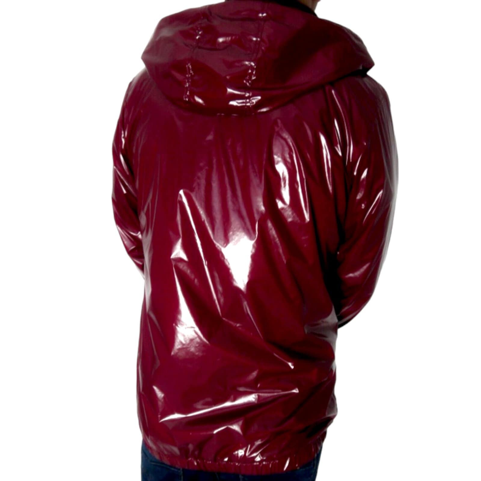 Glanznylon LACK PVC Wetlook Shiny Nylon Jacket Jacke 1KG Regenjacke Mit ...
