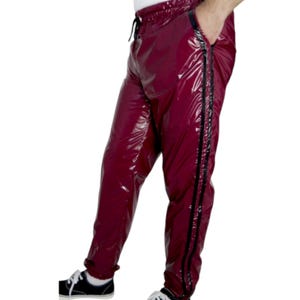 Glossy Nylon LACK PVC Wetlook Shiny Nylon Pants Rain Pants Jogging ...